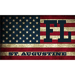 (x3) 2x3 inch Stickers | Reflective St. Augustine FL Florida St. Johns County Vintage US Flag Sticker Graphic - Construction Toolbox, Hardhat, Lunchbox, Helmet, Mechanic, Luggage