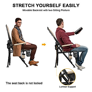 REALEAD Heated Camping Chairs - Fully Padded - Heated Folding Chairs for Outdoor Sports - Supports 400 lbs - Portable Heated Outdoor Camp Chairs for Sport Events - Concert - Battery NOT Included