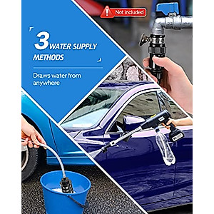 Aihand Cordless Pressure Washer, 652PSI Portable Power Cleaner with Rechargeable 4.0Ah Battery 6-in-1 Nozzle, Handheld High-Pressure Car Washer Gun for Home/Floor Cleaning & Watering, Charger Included