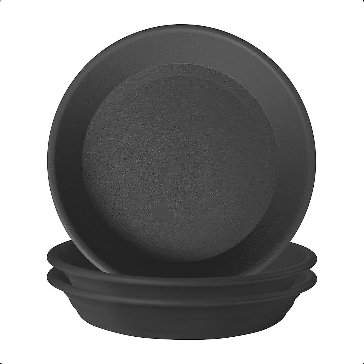 GREGICH 3 Pack Plastic Plant Saucer Tray 5.9" at Inside Bottom, 6 8 10 12 14 inch Plant Pot Saucers Plant Trays for Indoors, Thick Heavy Duty Planter Trays and Saucer Water Drainage Drip Tray Outdoors
