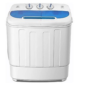ROVSUN 15LBS Portable Washing Machine, Electric Washer and Dryer Combo with Washer(9lbs) & Spiner(6lbs) & Built-in Pump Draining for Home RV Camping Dorm College Apartment