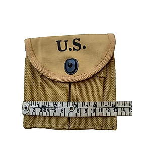 U.S WWII M1 Carbine Buttstock Ammo Ammunition Cartridge Magazine Pouch WW2 (Khaki)
