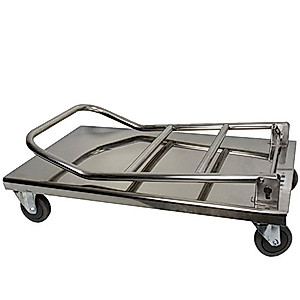Vollum Folding Platform Trolley All Stainless Steel, 20.5 Inch x 32 Inch