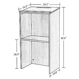 Panana Podium Stand- Portable Podium Stand Hostess Stand Desk with Adjustable Shelf for Churches, Lectern Classrooms, Office (White)