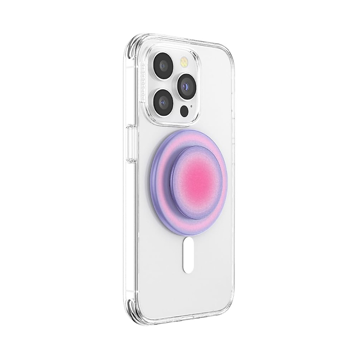 PopSockets Round Phone Grip Compatible with MagSafe, Adapter Ring Included, Phone Holder, Wireless Charging Compatible - Aura