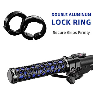 ROCKBROS Bike Handlebar Grips Double Lock-on Bike Grips Non-Slip Bicycle Handlebar Grips for MTB, BMX, Scooters, Folding Bikes 22.2mm