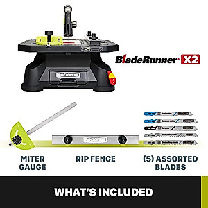 Rockwell RK7323 BladeRunner X2 Portable Tabletop Saw with Steel Rip Fence, Miter Gauge & 7 Accessories