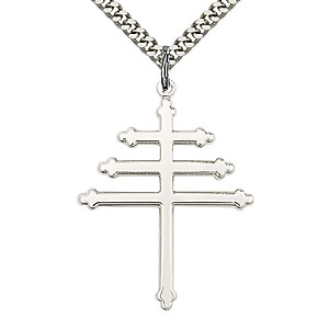Jewels Obsession Marionite Cross Pendant | Sterling Silver Marionite Cross Pendant - 24" Chain - Made In USA