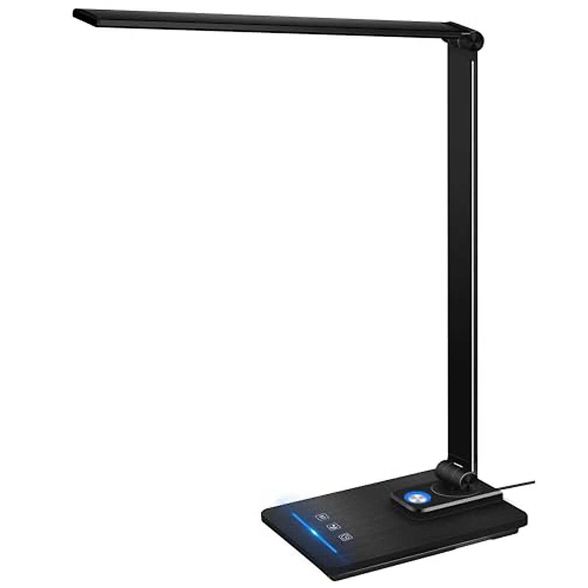 GLITI LED Desk Lamp, Black Modern Table Lamp, Ideal Gift for Study, Office. Dimmable Desk Lamp for Work, Video Conferencing, Reading and Writing, Arts and Crafts, Nail Art.