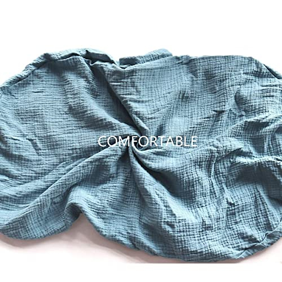 Muslin Baby Lounger Cover Soft Organic Cotton Slipcover Fits Newborn Lounger for Baby Boys and Girls (Blue)