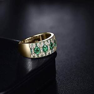 Lanmi 14k Rose White Yellow Gold Beautiful Natural Emerald Sapphire Ruby Engagement Rings Wedding Band for Women Promotion