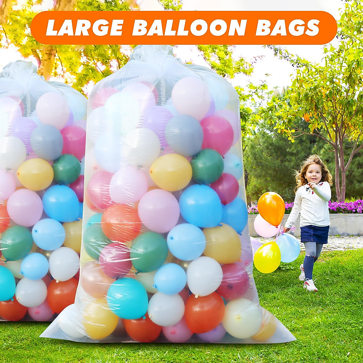 98.4 x 59 Inches Large Balloon Storage Bags,2PACK Balloon Bags for Transport Big Plastic Balloon Transport Bags,Clear Balloon Drop Bag (2)