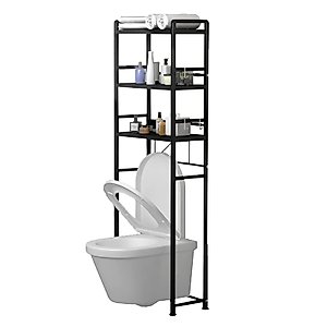purplemaple Over-The-Toilet Storage Rack,3-Tier Bathroom Organizer Adjustable Shelf Over Toilet,Freestanding Space Saver Bathroom Shelves Above Toilet for Bathroom/Restroom/Laundry