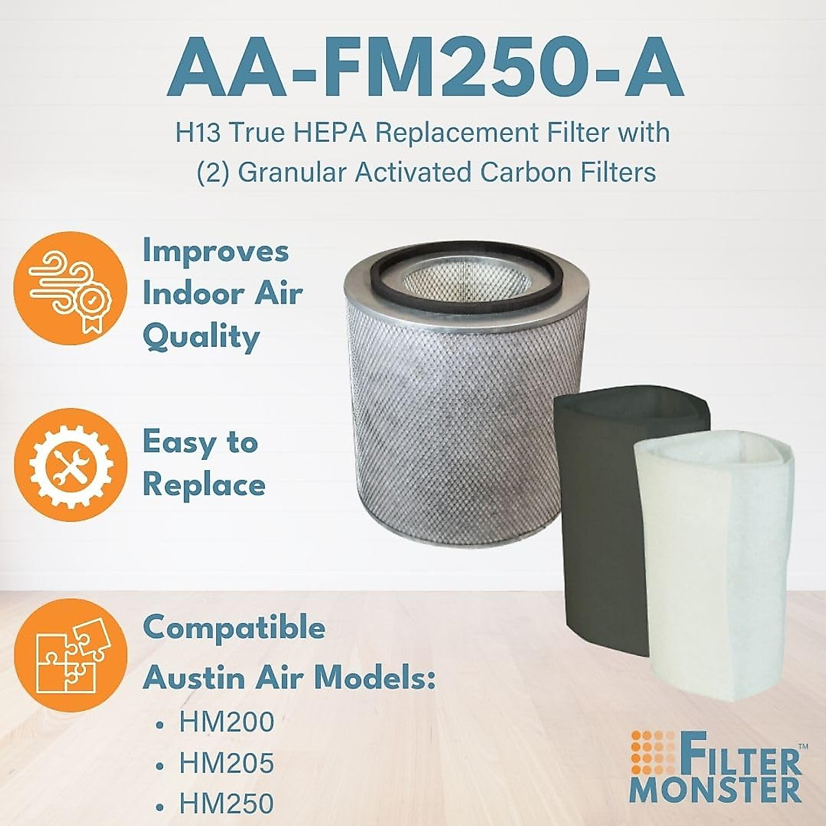 Filter-Monster - Replacement Compatible with Austin Air Allergy Machine Junior (HM205) Filter with Pre-Filter