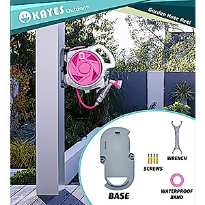 Retractable Garden Hose Reel,Water Hose Holder,9 Pattern Spray Nozzle ,Ideal for Garden Watering & Car Washing,Durable And Portable