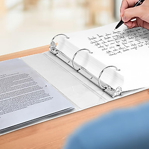 Samsill Economy 0.5 Inch 3 Ring Binder, Made in the USA, Round Ring Binder, Customizable Clear View Cover, White, 4 Pack (MP48517)