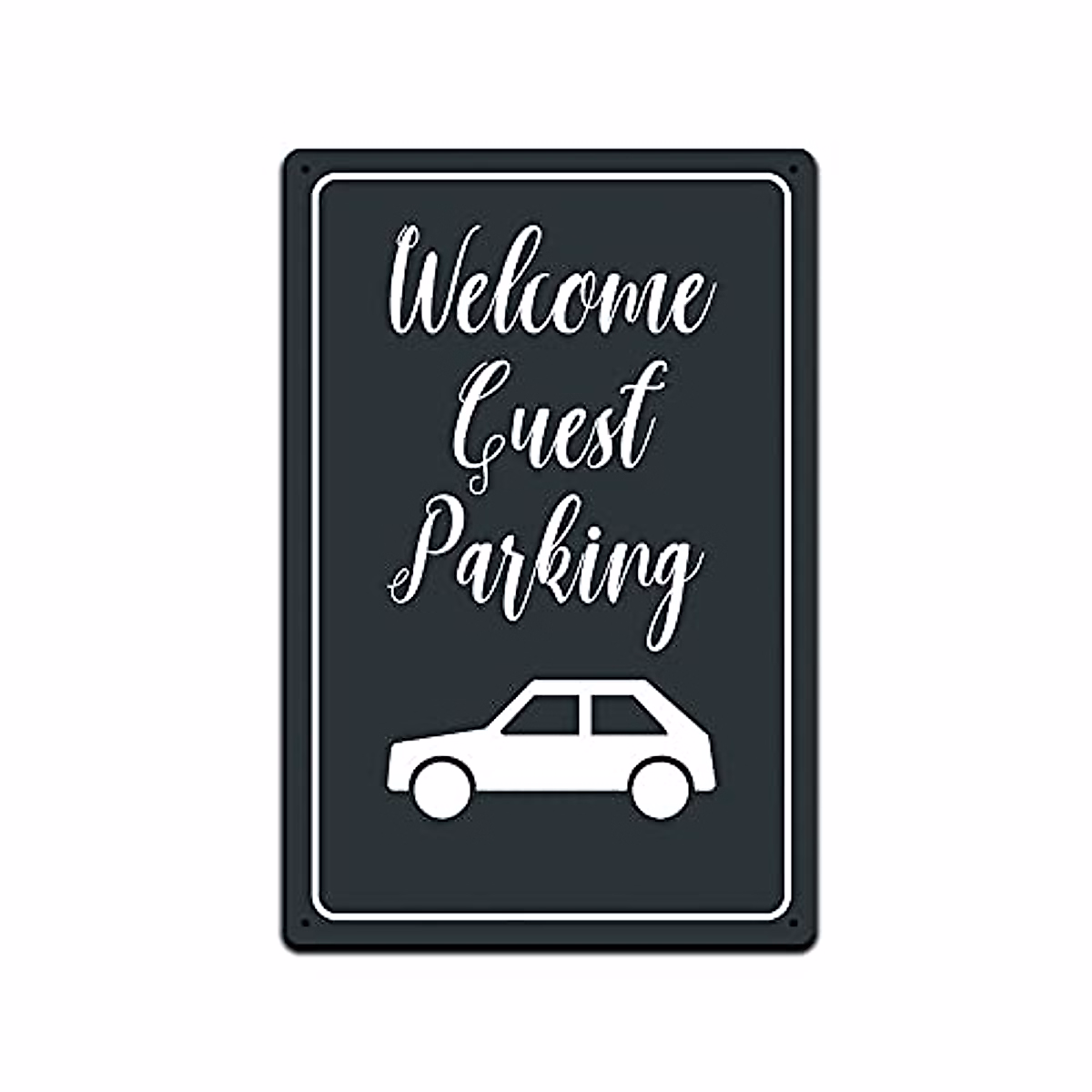 Tin Signs Parking Warning Notice | Tin Sign for Parking Space at Cabin, Lodge, Air B&B Decor | Parking Area Only Lightweight Aluminum Metal Sign 12 x 8 in. Welcome Guest Parking