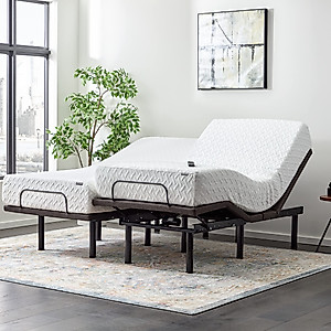 Edenbrook Adjustable Bed Frame - Twin XL Adjustable Bed Frame - Platform Bed Compatible, Upholstered, Quiet Motor, Wireless Remote