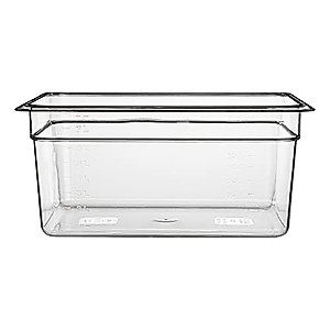 Restaurantware Met Lux 1/2 Size Food Storage Container 1 6 Inch Deep Proofing Box - Rectangle Graduated Measurements Clear Plastic Food Grade Storage Container Dishwashable Lids Sold Separately