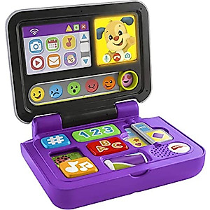 Fisher-Price Laugh & Learn Baby Toy Click & Learn Laptop Pretend Computer with Music and Lights for Ages 6+ Months (Amazon Exclusive)
