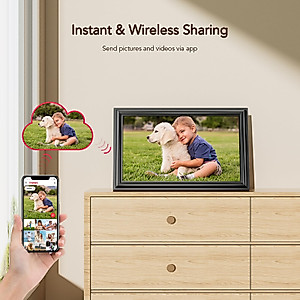 Canupfarm 32GB Digital Picture Frame 15.6 Inch, Large Digital Photo Frame with 1920 * 1080 IPS Touchscreen, Auto-Rotate, Wall Mountable, Easy Setup, Instantly Share Photos and Videos via Frameo App