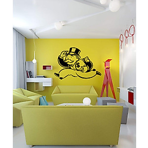 Money Bags Monopoly Game Board Games Family Time Strategy Strategic Babies Guys Boys Girls Womens Kids Children Wall Decals Vinyl Stickers Art Rooms Room Walls Wall Decoration Size (40x40 inch)