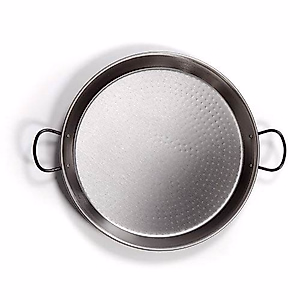 Castevia 24-Inch Polished Steel Paella Pan, 60cm / 20 Servings