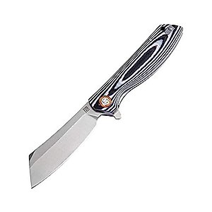 Artisan Cutlery 1815P-BGC Artisan Tomahawk Folder 3.94 In D2 Black-white Curved G-10