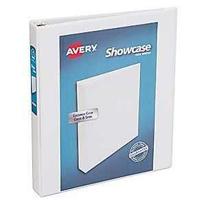 Avery Economy Showcase View Binder with 1 Inch Round Ring, White, 1 Binder (19601) & 11121 Insertable Big Tab Dividers, 5-Tab, Letter
