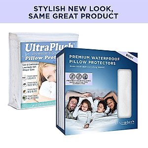 UltraBlock Ultra Plush Premium Waterproof Pillow Protector - Zippered Body Pillow Case Cover - Super Soft and Quiet Feather Proof Encasement (Body Size 20 inches x 54 inches)