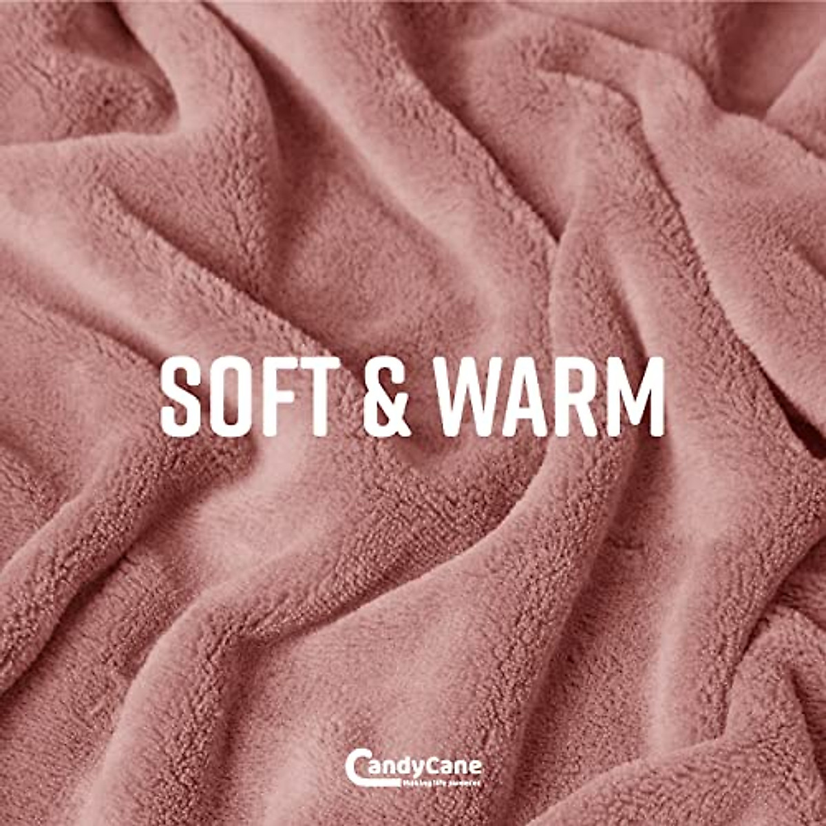 CANDY CANE Premium Wearable Blanket 70"x50" with Three Holes - Super Soft, Lightweight, Microplush, Cozy and Functional Throw Blanket for Adult, Women and Men (Sunset Pink)