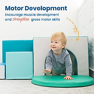 ECR4Kids SoftZone Corner Tunnel Maze Foam Climber, Indoor Active Play Structure for Babies and Toddlers, Soft Obstacle Course for Playrooms and Classrooms - Contemporary