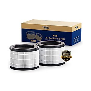 Genuine MSB5 Air Purifier Filter Replacement, 3-in-1 High-Efficiency H13 True Hepa Air Filter Replacement for Smoke Pollen Dander Hair Smell-Standard Version (2 Pack)