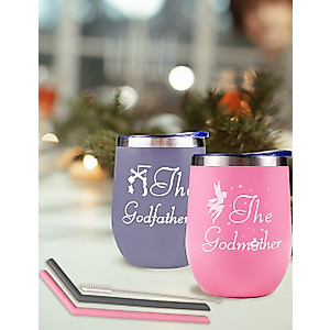 EBE EmmasbyEmma Godparents Gift, Godmother Gifts for Women, Gifts from Godchild, Gifts for Godmother, Godmother Gift, Godfather Tumbler, Godmother and Godfather Cups, Gift for Godparents