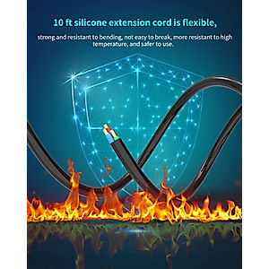 Surge Protector Power Strip with USB, Silicone Extension Cord with 10 Outlets 3 USB Charging Ports and 1 USB-C Charging Port, 1875W/15A Overload Surge Protection, Gift for Mother's Day