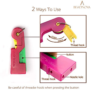 BEADNOVA Automatic Needle Threader 5 Pcs Sewing Needle Threaders Automatic Needle Threading Device for Sewing Embroidery Cross Stitch Craft Stitching Knitting Quilting