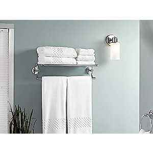 Moen DN0794BN Iso Collection Bathroom Hotel-Style Shelf with-Towel Bar, Brushed Nickel, 26.95"L x 10.70"W x 6.38"H