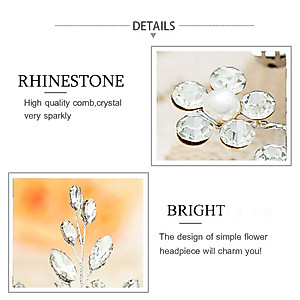 Catery Crystal Bridal Hair Combs Rhinestones Hairpieces Flower Wedding Clips Accessories for Brides and Women Pack of 1(Silver)