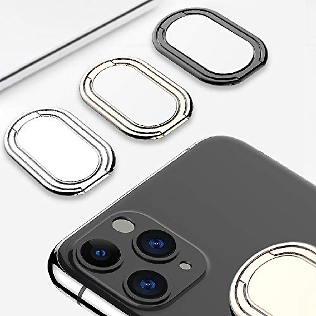Rimyam Phone Ring Holder Finger Kickstand Foldable Cellphone Stand 360° Degree Rotation Metal Ring Grip Holder for Magnetic Car Mount Compatible with iPhone Samsung All Smartphone and iPad