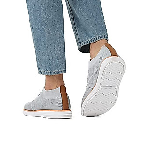 Bruno Marc Mens Mesh Sneakers Oxfords Lace-Up Lightweight Casual Walking Shoes, Grey - 9.5(Grand-01)