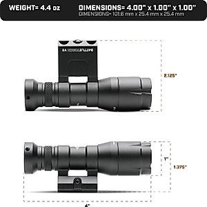 Tacticon Battletorch V2 | Rifle Mounted Miniature Flashlight| Combat Veteran Owned Company | Inline and Offset Picatinny Mount | Tactical Gun Mini Light