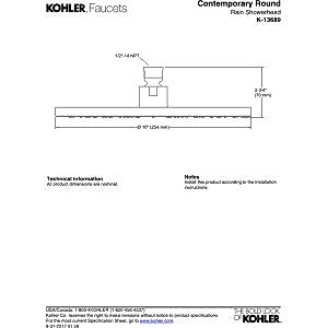 KOHLER 512699 Showerhead, One Size, Polished Chrome