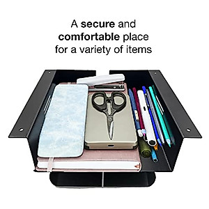 MomsUnited – Premium Under Desk Storage – Convenient Under Desk Drawer – Mountable Desk Drawer for Office & Home – Desk Storage from Alloy Steel – Ideal for Organizing – Size – Black/White