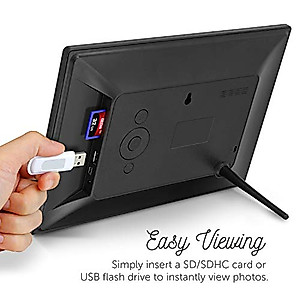 Aluratek 10" LCD Digital Photo Frame w/4GB Built-In Mem & USB SD/SDHC Support (ADMPF310F) Black