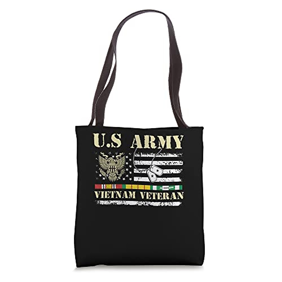 US Army Vietnam Veteran USA Flag Shirt, Veteran Vietnam Army Tote Bag