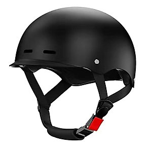 DOT Certified Fashion Girl Motorcycle Helmet, Vespa Youth Open Face Ultra-Thin Comfortable Helmet, Men Women Retro Motorbike Summer Street Sunscreen Helmet for Scooter Cruiser ATV Moped-A||55-60CM