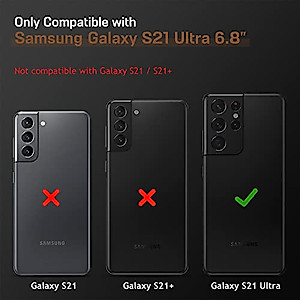 LOHASIC for Galaxy S21 Ultra Case, Premium Leather Luxury Business PU Non-Slip Grip Shockproof Bumper Full Body Protective Cover Phone Cases for Samsung Galaxy S21 Ultra 5G 6.8 inch - Brown