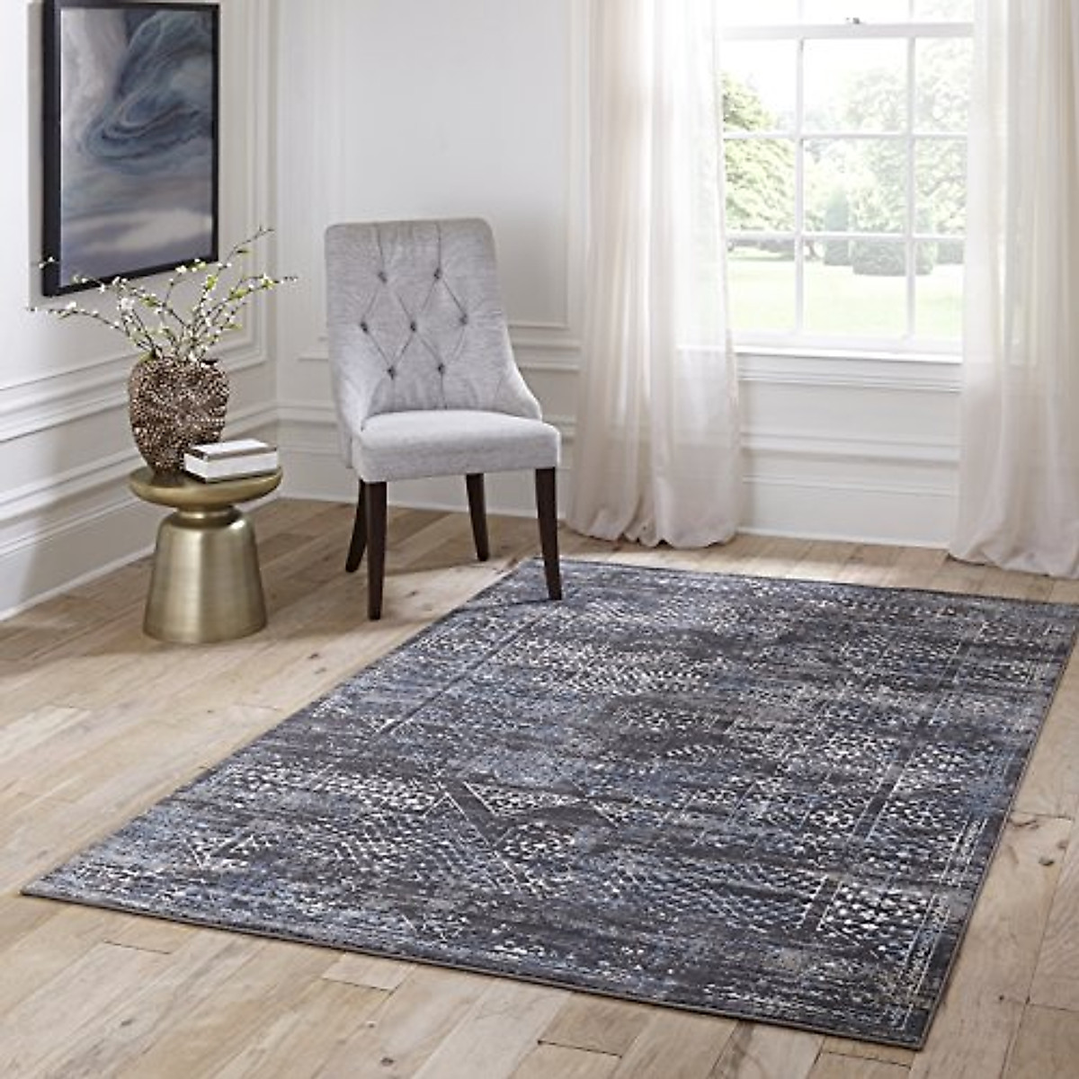 Momeni Rugs Juliet Collection Area Rug, 7'6" x 9'6", Charcoal