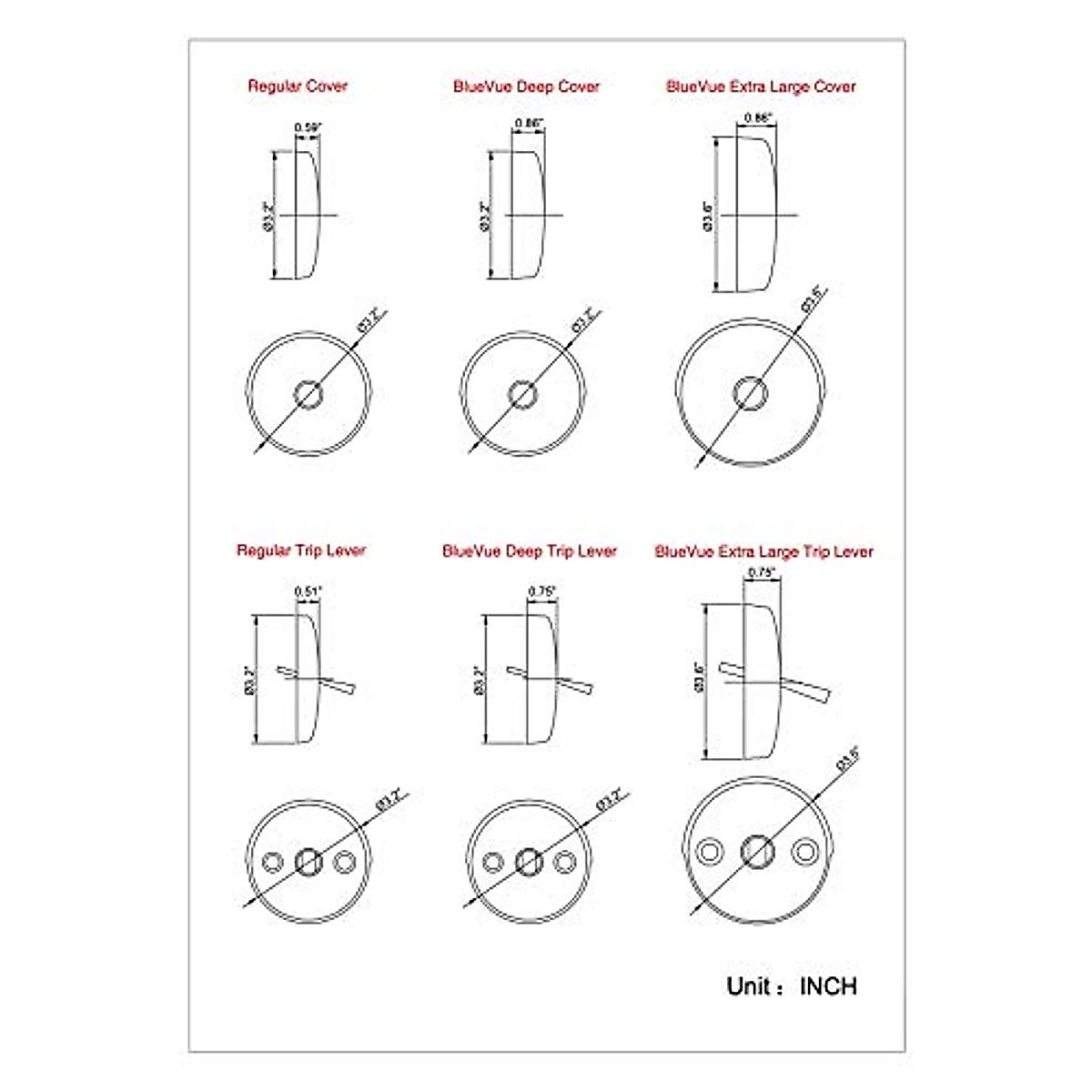 BlueVue 3-5/8" Big Overflow Gasket Kit with Overflow Cover for Stopping Tub Leaks, Brushed Nickel