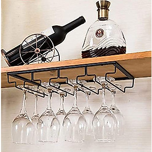 4 Rows Wine Glass Shelf, Upside-down Home Goblet Iron Art Shelf, Wine Glass Hanging Storage Rack